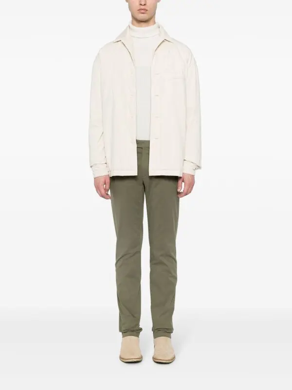 Canali Mid-rise Straight-leg Chino Trousers - Green