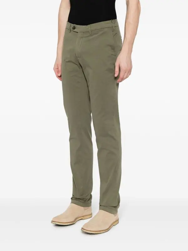 Canali Mid-rise Straight-leg Chino Trousers - Green