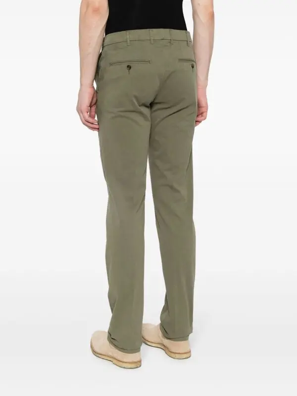 Canali Mid-rise Straight-leg Chino Trousers - Green