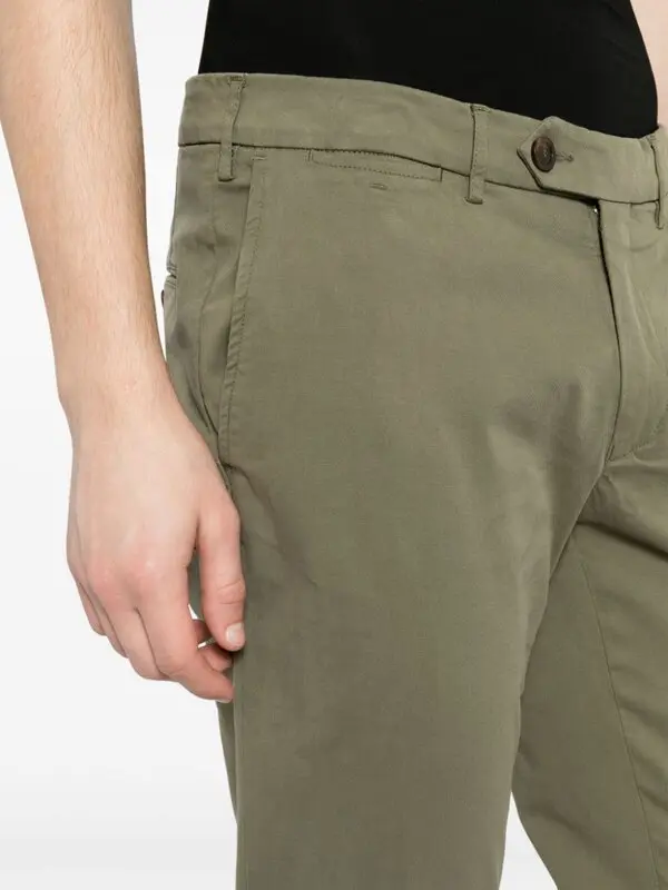 Canali Mid-rise Straight-leg Chino Trousers - Green