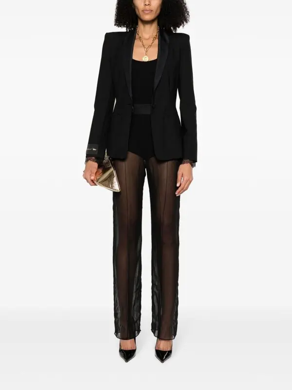 MAISON CLOSE Logo-print Sheer Trousers