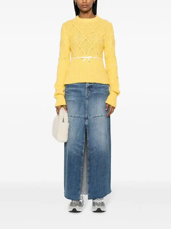 CORMIO Floral-embroidered Sweater - Yellow