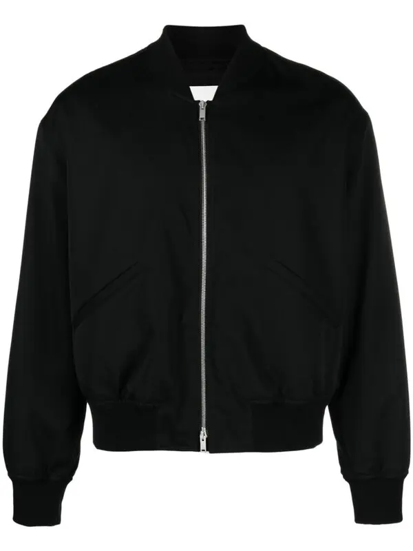 JIL SANDER Zip-up Wool Bomber Jacket