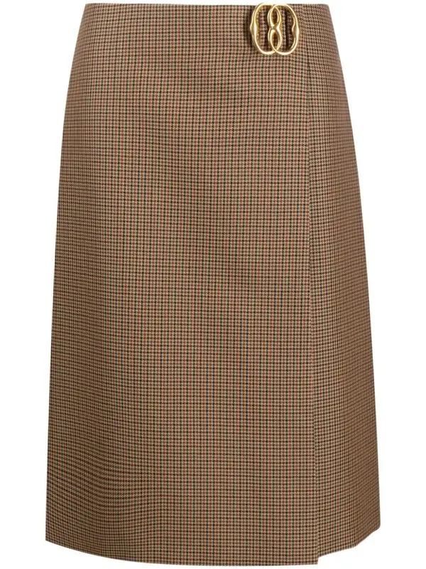Bally Logo-plaque Check-pattern Knee-length Skirt