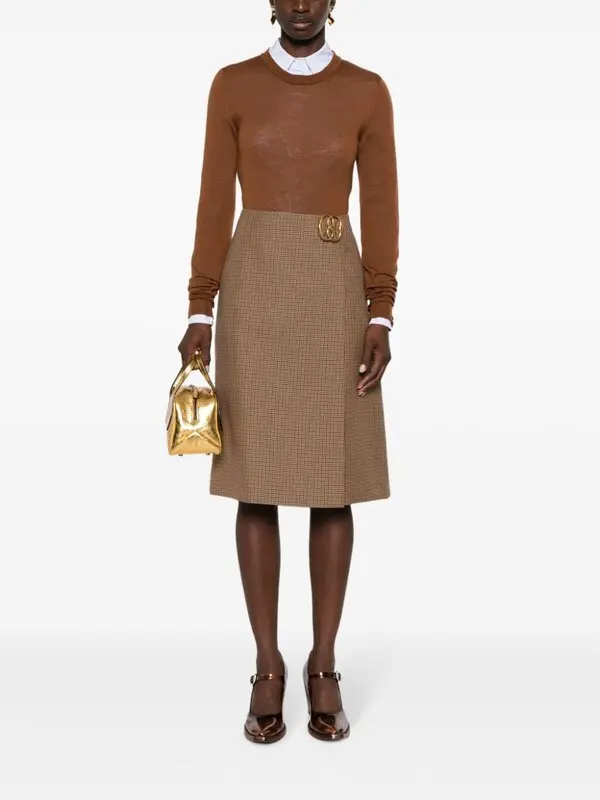 Bally Logo-plaque Check-pattern Knee-length Skirt