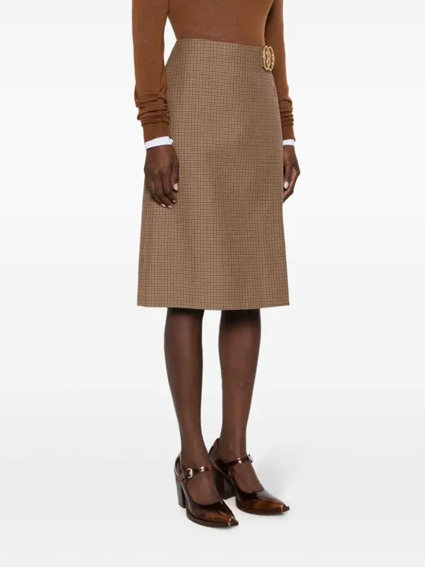 Bally Logo-plaque Check-pattern Knee-length Skirt