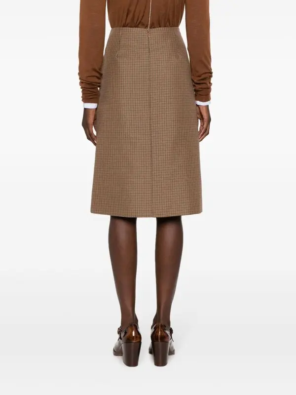 Bally Logo-plaque Check-pattern Knee-length Skirt