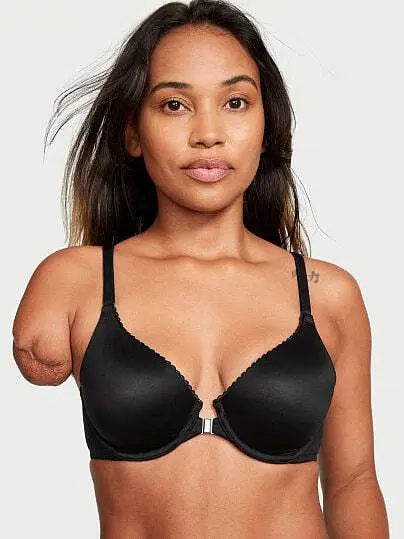 Victoria's Secret Body Victoria Vs Adaptive Lightly Lined Front-close Full Coverage Bra - Black
