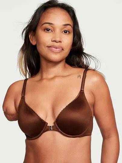 Victoria's Secret Body Victoria Vs Adaptive Lightly Lined Front-close Full Coverage Bra - Brown
