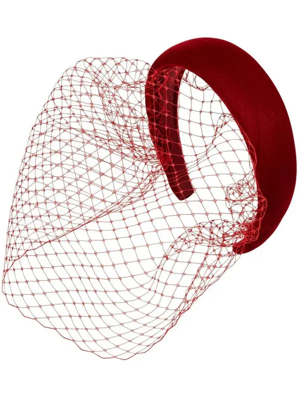 JENNIFER BEHR Kate Veil Headband - Red