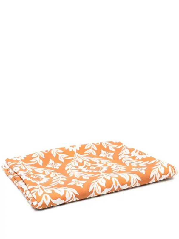 La DoubleJ Floral-print Linen Tablecloth - Orange