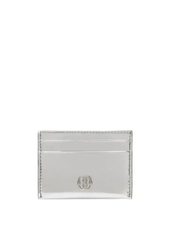 Bally Emblem Cch Leather Cardholder - Silver