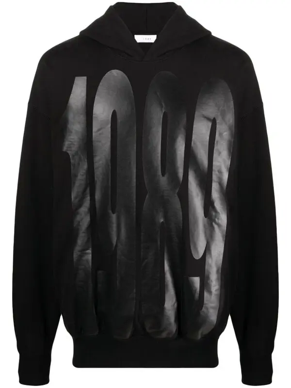 1989 STUDIO Logo-print Cotton Hoodie - Black