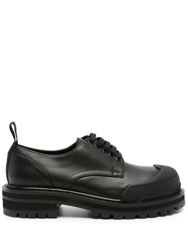 Marni Logo-tab Lace-up Derby Shoes - Black