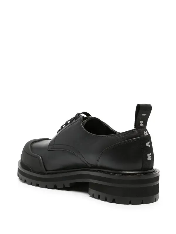 Marni Logo-tab Lace-up Derby Shoes - Black