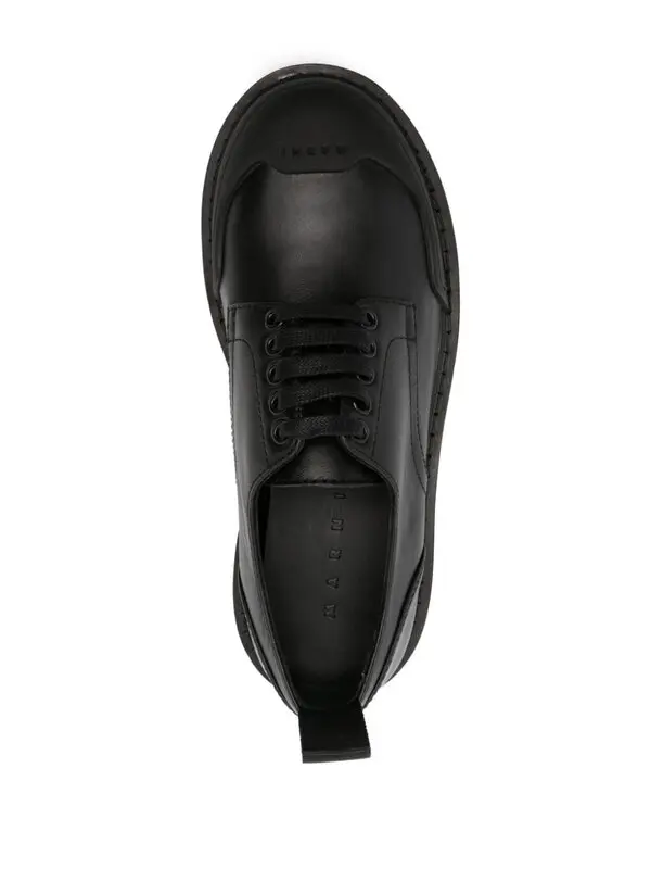 Marni Logo-tab Lace-up Derby Shoes - Black