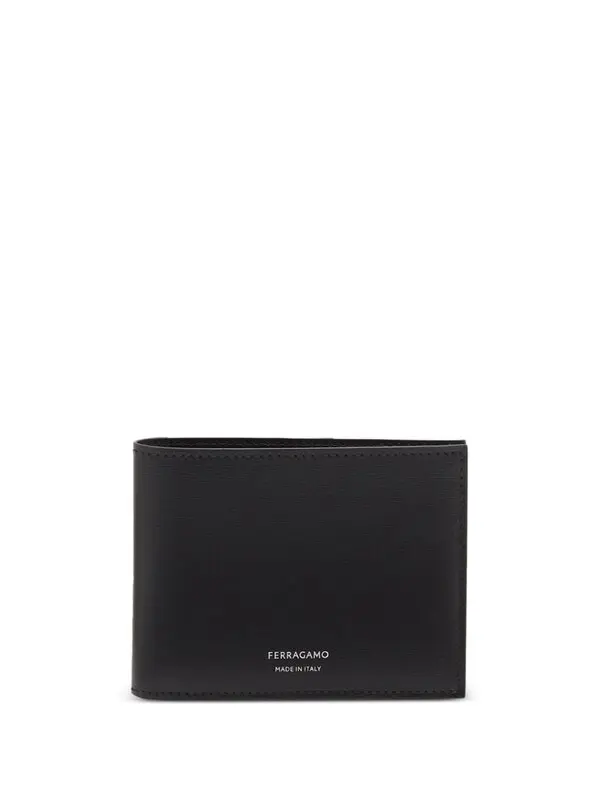FERRAGAMO Bi-fold Leather Wallet - Black