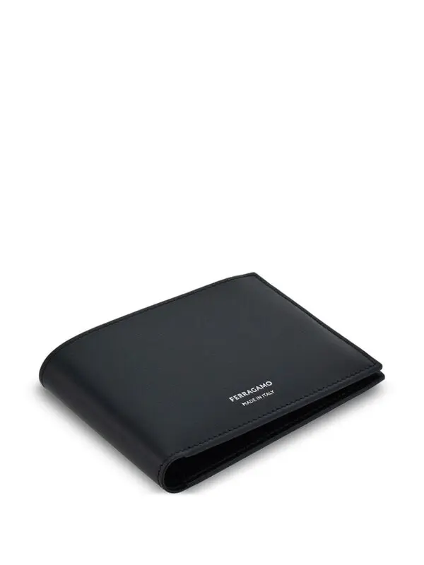 FERRAGAMO Bi-fold Leather Wallet - Black
