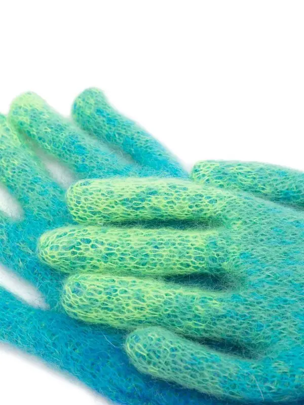 ERL Logo-intarsia Gradient Knitted Gloves
