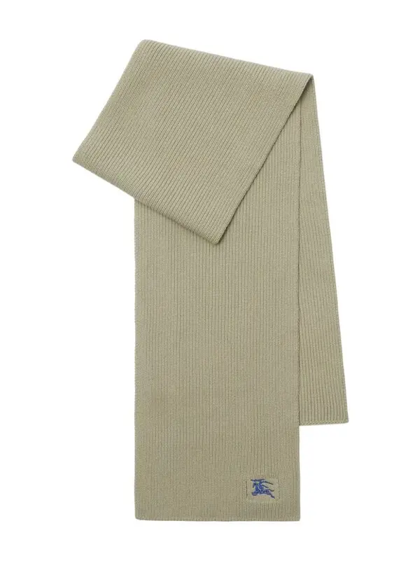Burberry Ekd-embroidered Cashmere Scarf - Green