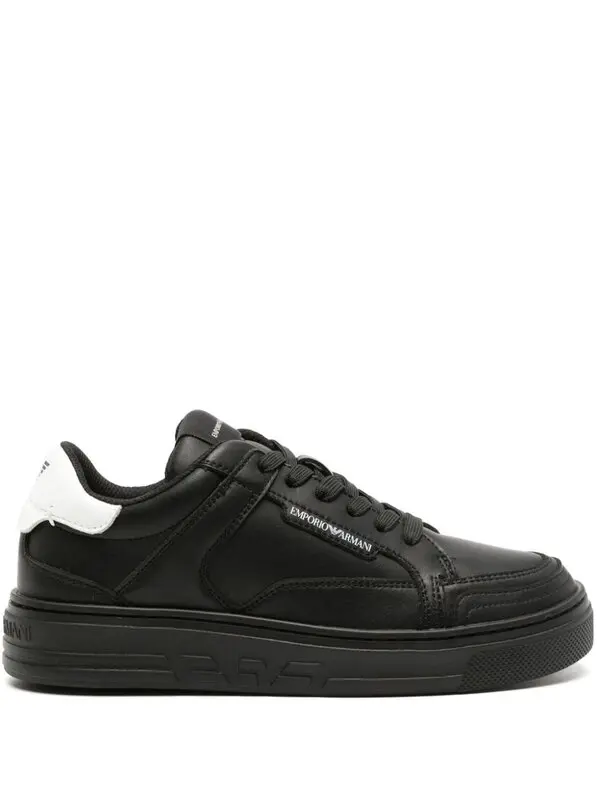 Emporio Armani Logo-print Leather Sneakers