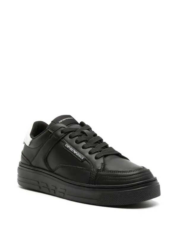 Emporio Armani Logo-print Leather Sneakers