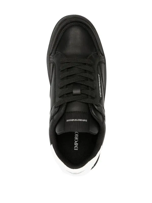 Emporio Armani Logo-print Leather Sneakers