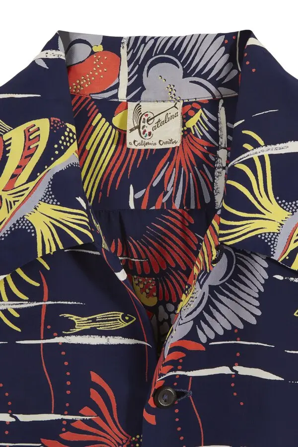 Vintage Catalina Hawaiian Shirt - Navy