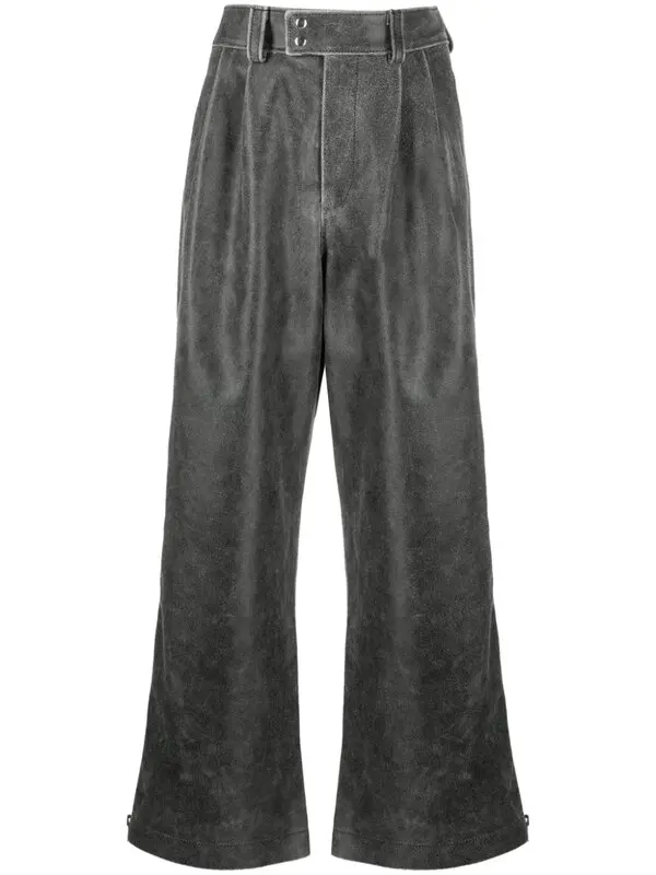 Vaquera Belted Suede Wide-leg Trousers
