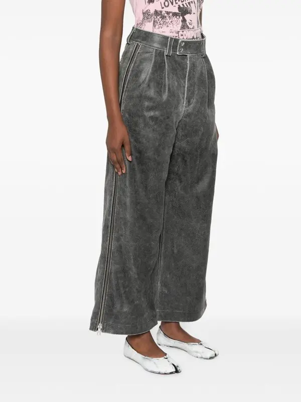 Vaquera Belted Suede Wide-leg Trousers