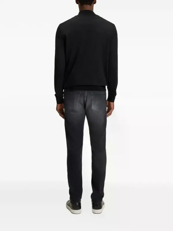 BOSS Zip-up Virgin-wool Cardigan - Black