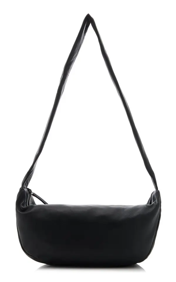 ST. AGNI Crescent Leather Shoulder Bag - Black