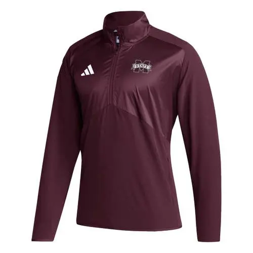 Adidas Mississippi State Bulldogs Quarter-zip Jacket - Maroon