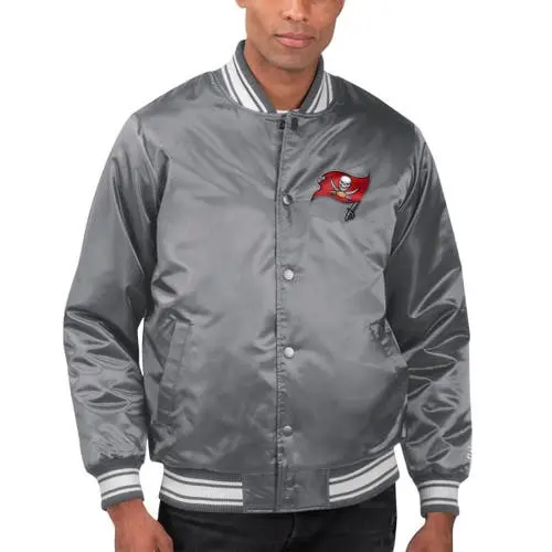 STARTER Tampa Bay Buccaneers Locker Room Satin Varsity Full-snap Jacket