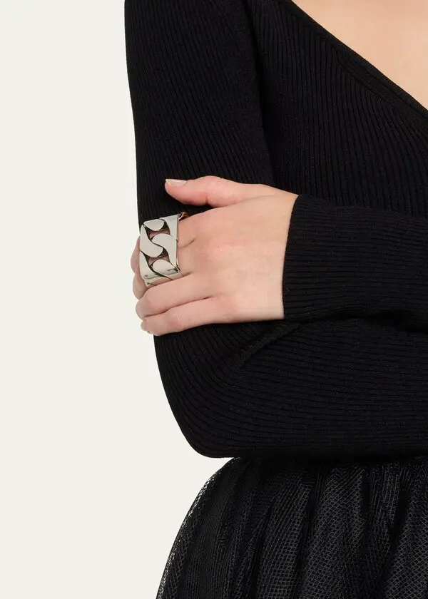 Alexander McQueen Chain Link Two-finger Ring
