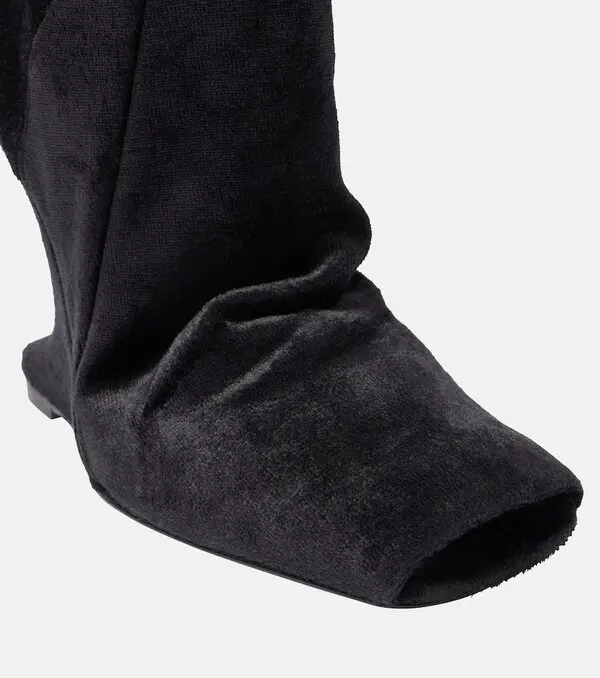 Rick Owens Cantilever Velvet Over-the-knee Boots