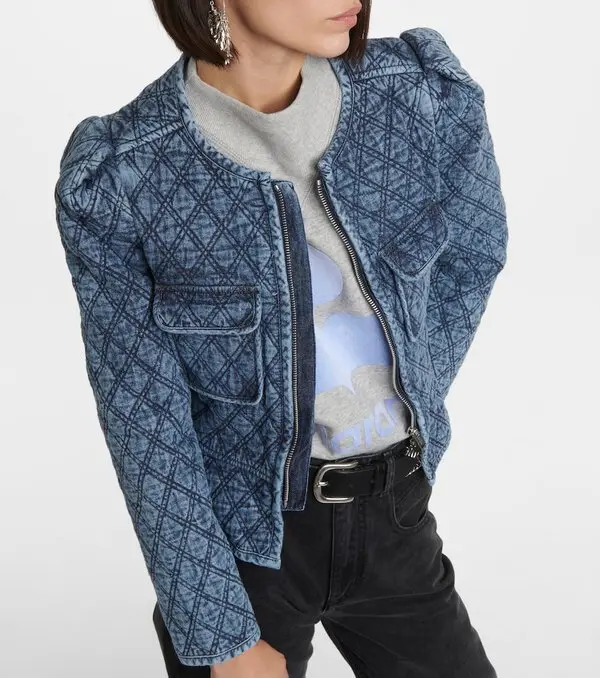 MARANT ETOILE Deliona Quilted Jacket - Blue