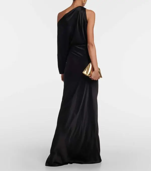 THE SEI Silk Satin Maxi Skirt - Black