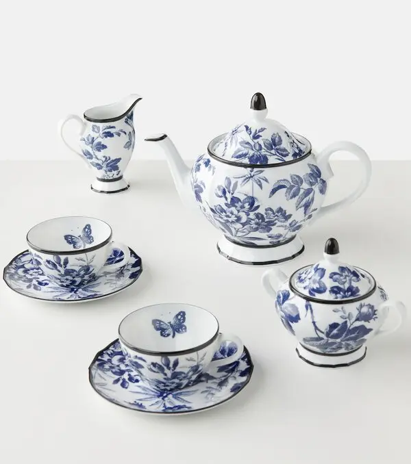 Gucci Herbarium Porcelain Sugar Bowl - Blue