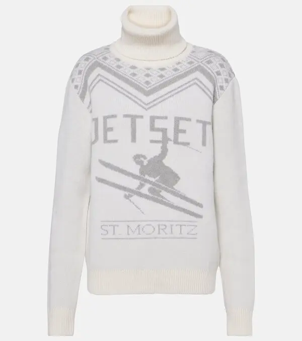 JETSET Wool Intarsia Turtleneck Sweater