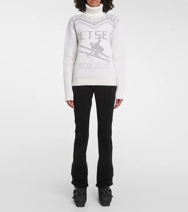 JETSET Wool Intarsia Turtleneck Sweater