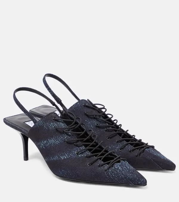 JIMMY CHOO X Jean Paul Gaultier Corset Slingback Pumps - Blue