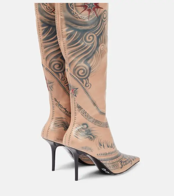 Buy JIMMY CHOO X Jean Paul Gaultier Tattoo Leather Over-the-knee