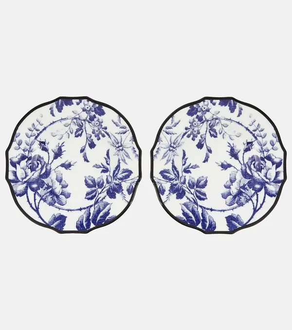 Gucci Herbarium Set Of Two Accent Plates - Blue