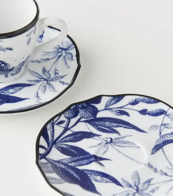 Gucci Herbarium Set Of Teacup And Saucer - Blue
