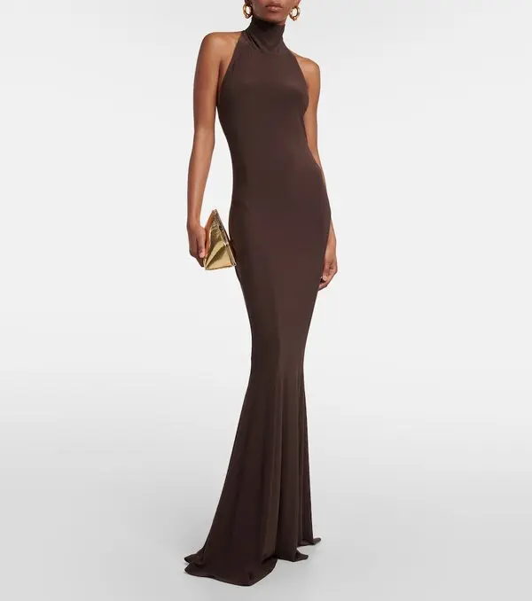 Norma Kamali Turtleneck Jersey Gown