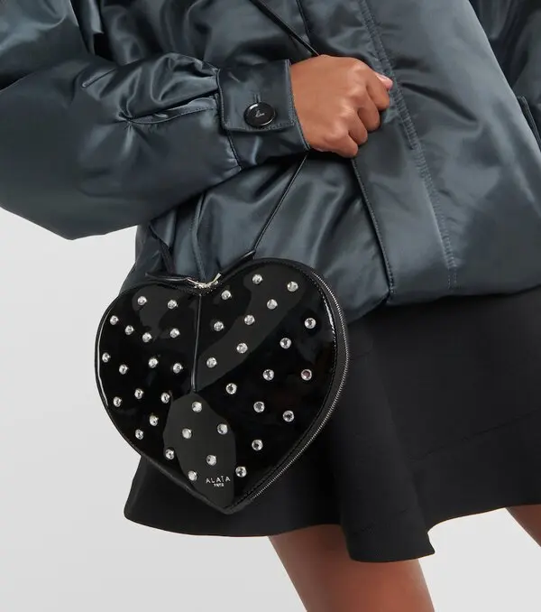 Alaïa Le Cœur Studded Leather Crossbody Bag
