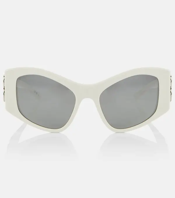 Balenciaga Dynasty Rectangular Sunglasses - White