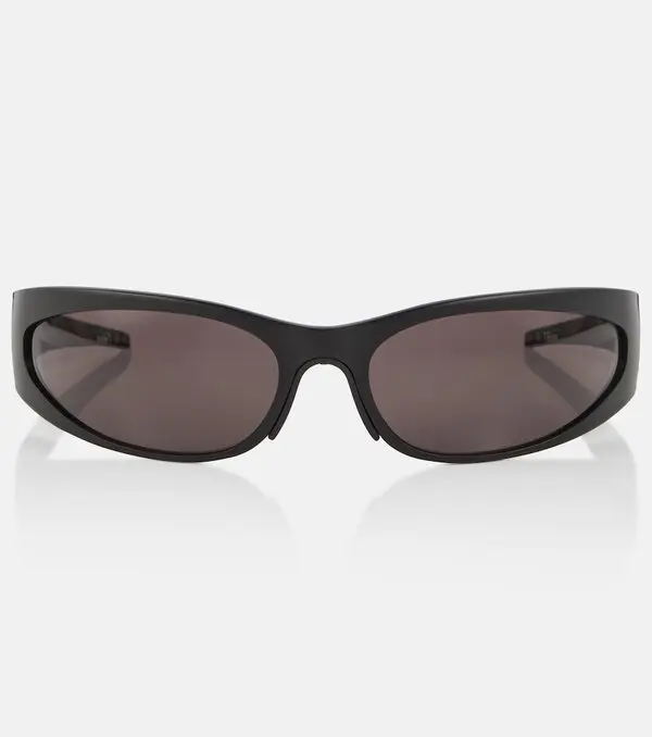 Balenciaga Reverse Xpander Oval Sunglasses - Black
