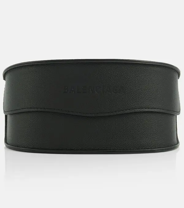 Balenciaga Reverse Xpander Oval Sunglasses - Black
